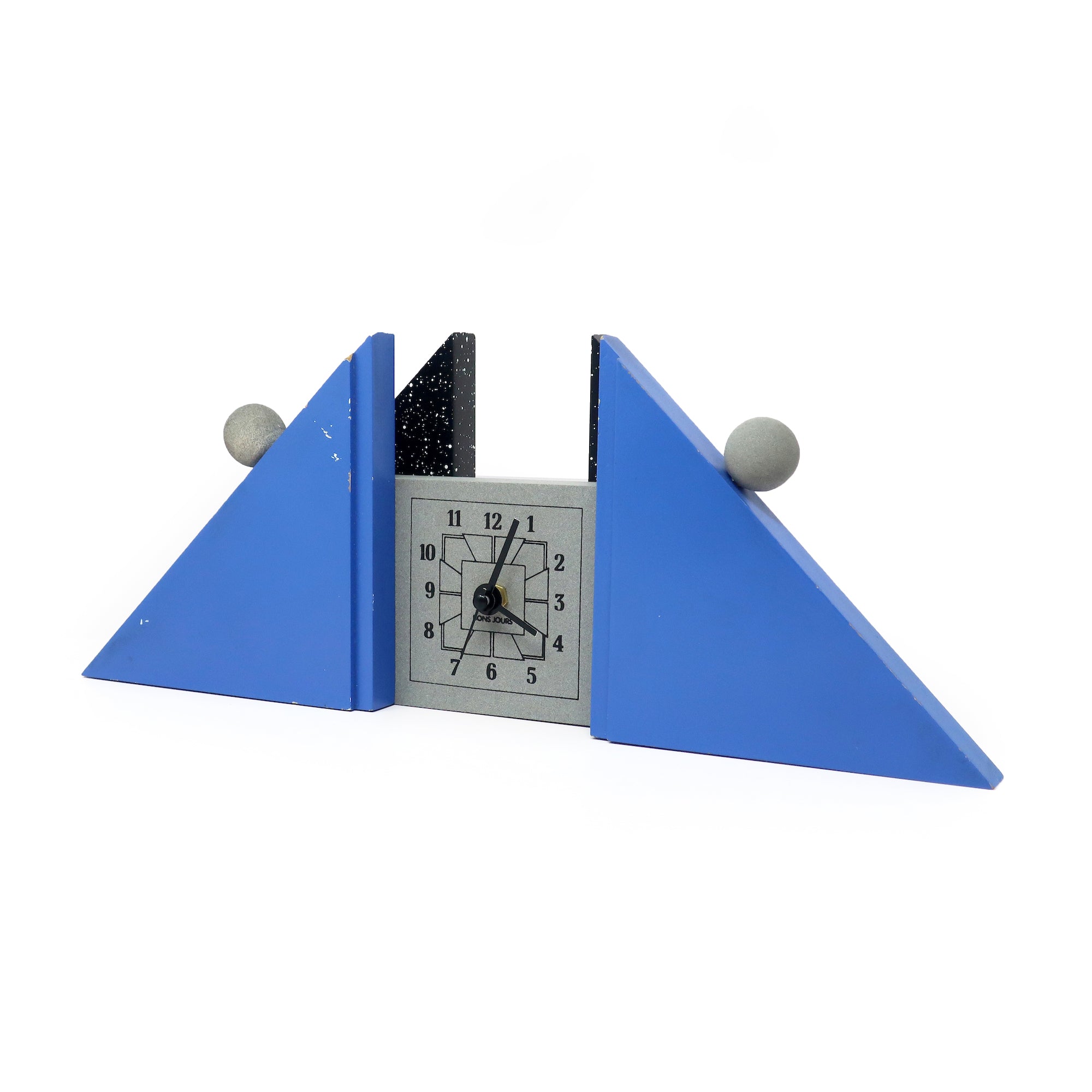 1980s French Postmodern Mantle Clock | Tenon Design