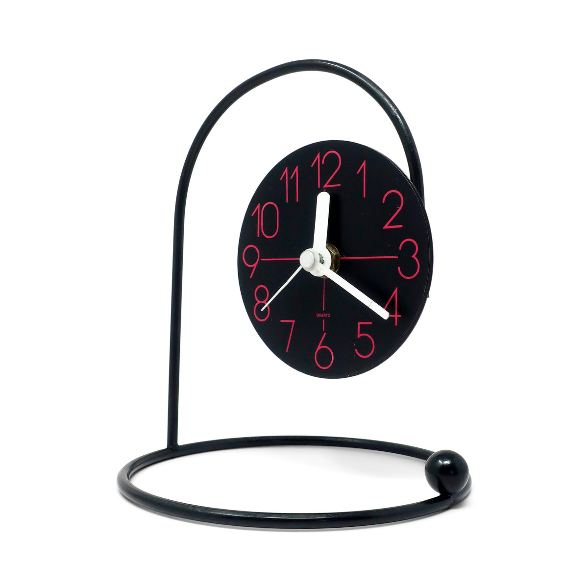 1980s Black and Red Table Clock | Tenon Design