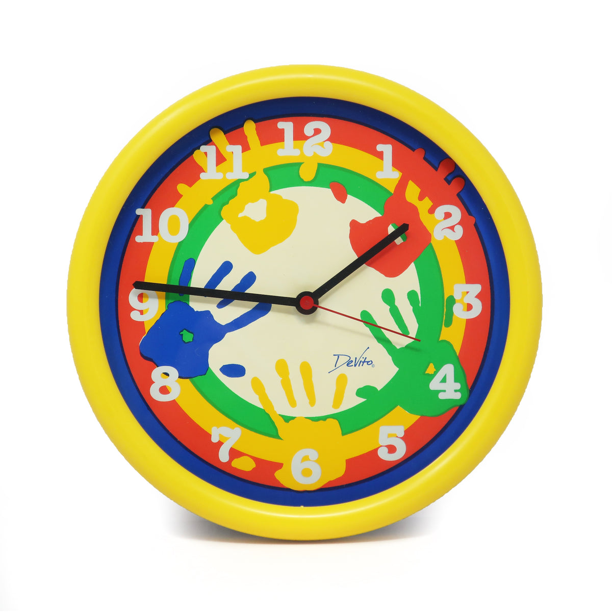 1980s Colorful Handprint Wall Clock by Devito | Tenon Design