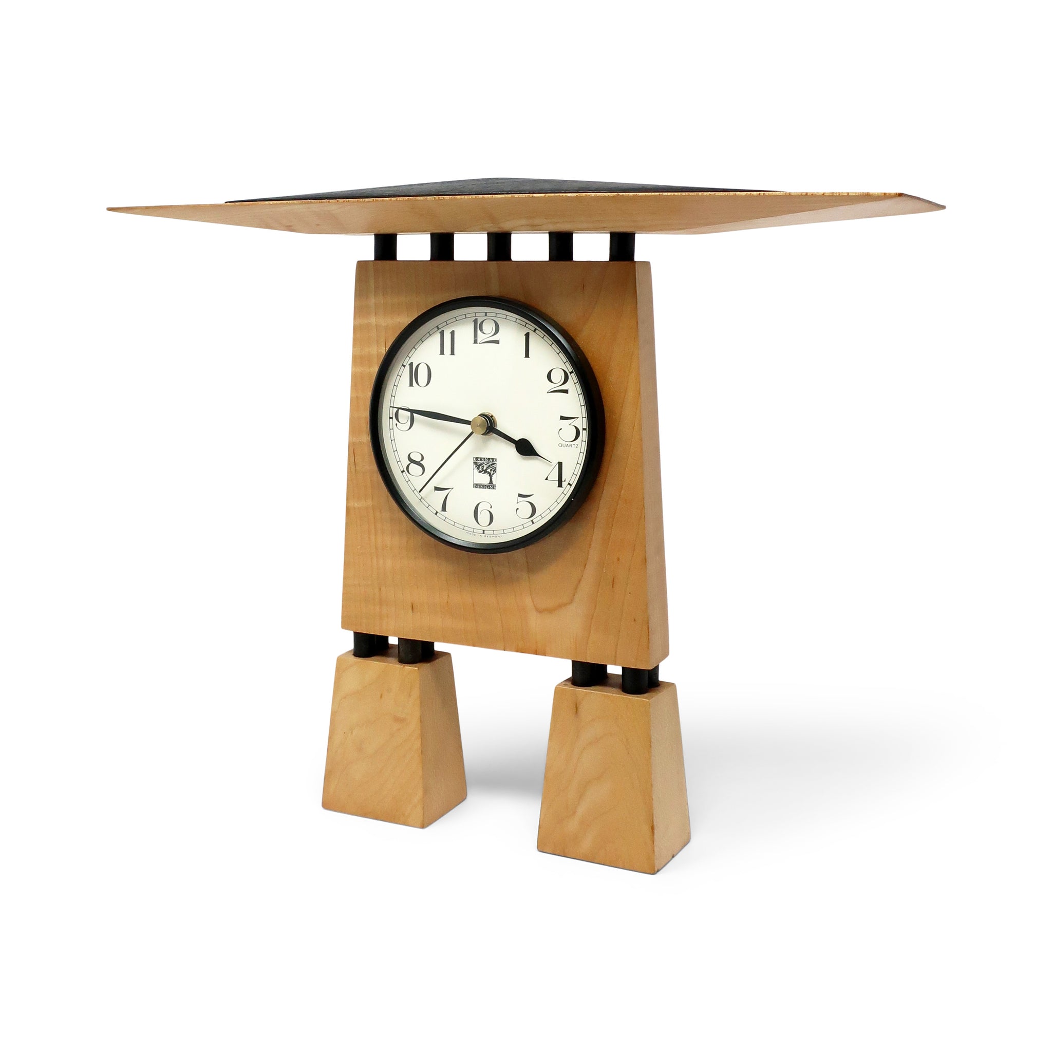 1990 Handmade Wood Prairie Clock by Kasnak Designs | Tenon Design
