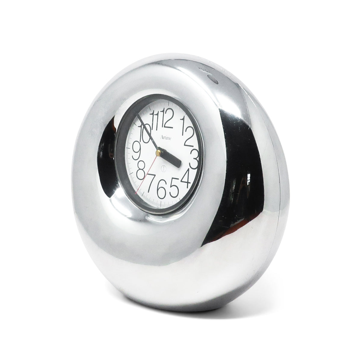 1970s Chrome Plastic Gommo Clock by Bruno Ponzio for Artime | Tenon Design