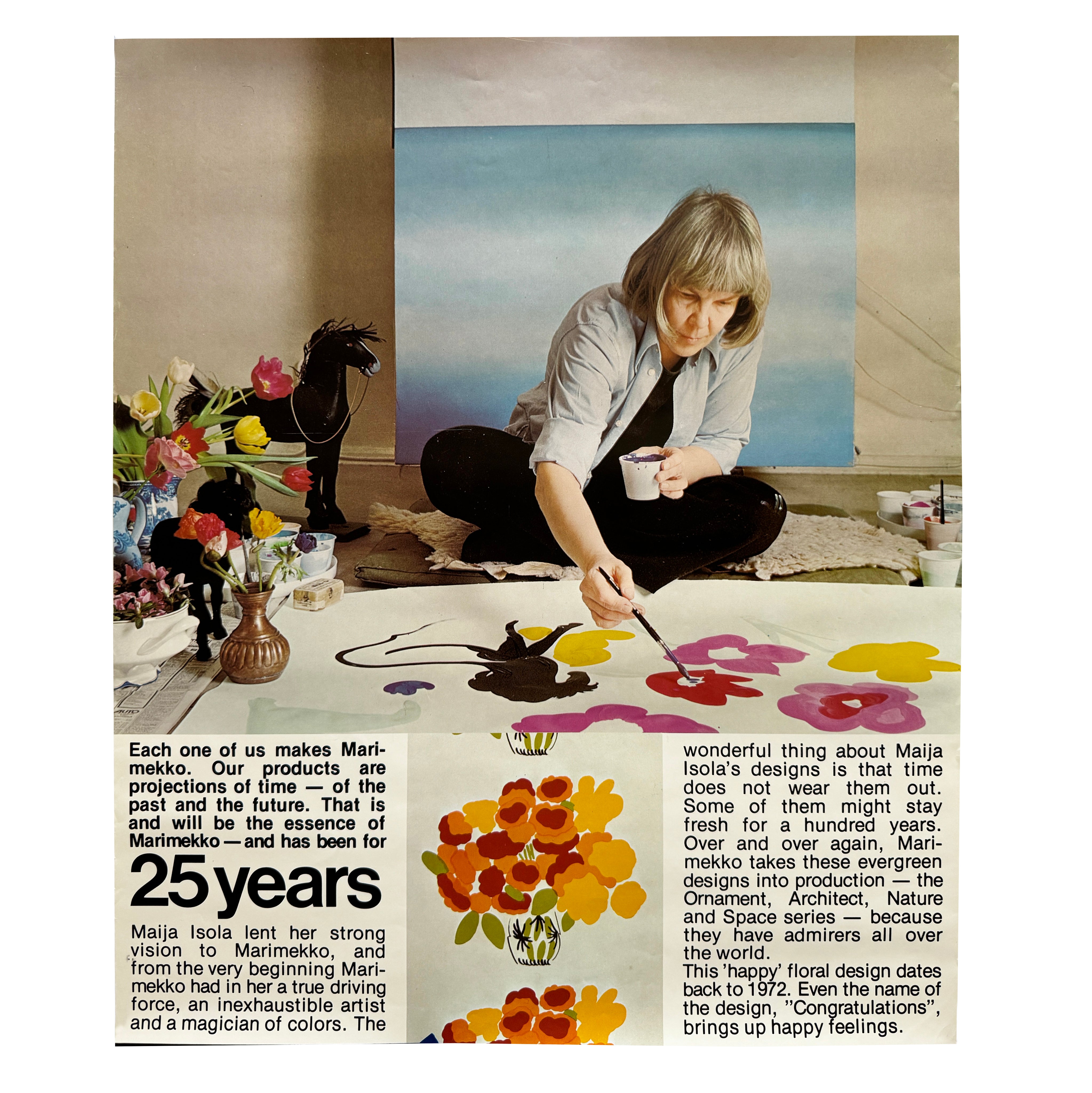 1970s 25th Anniversary Marimekko Poster with Maija Isola | Tenon Design