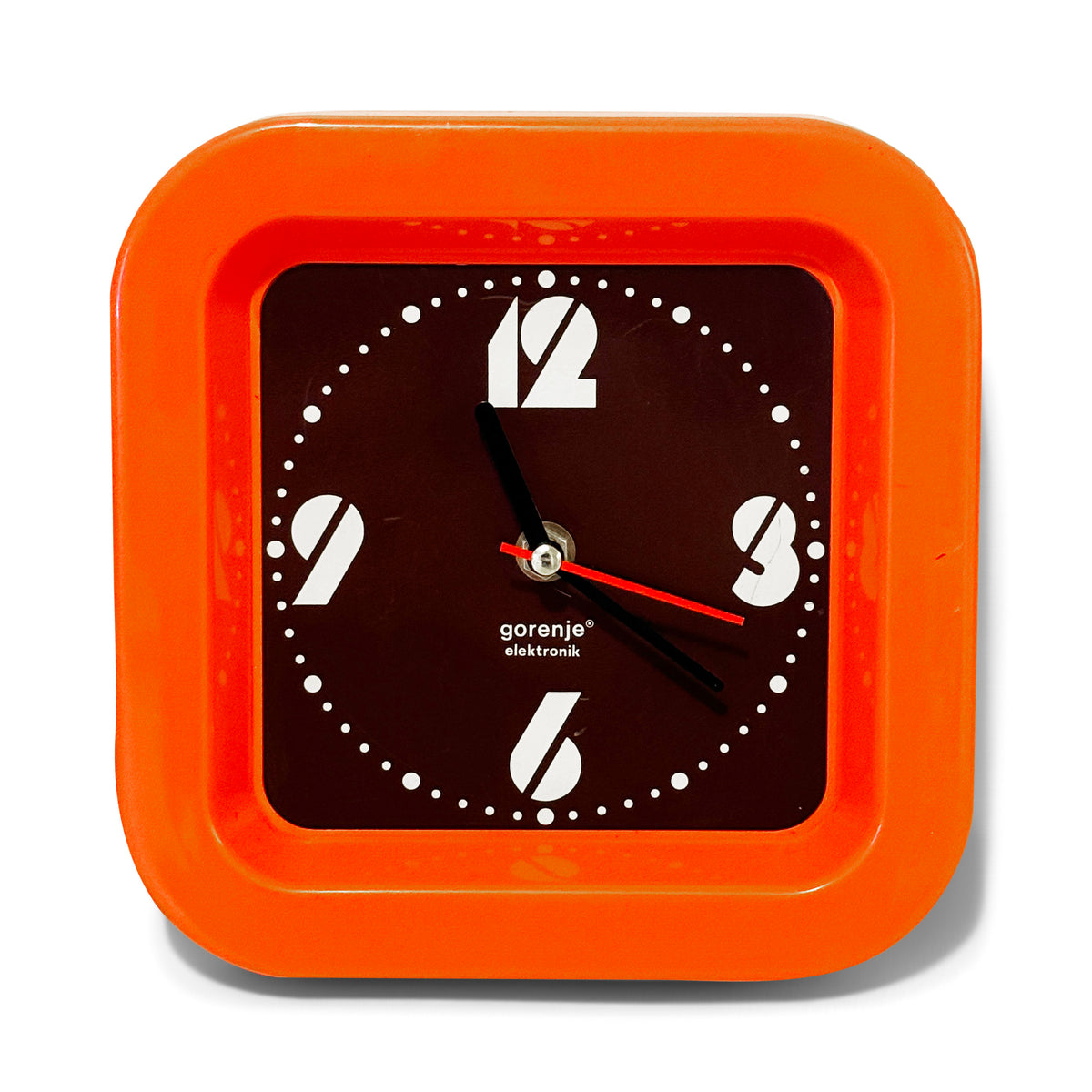 1970s Space Age Orange Wall Clock by Gorenje | Tenon Design