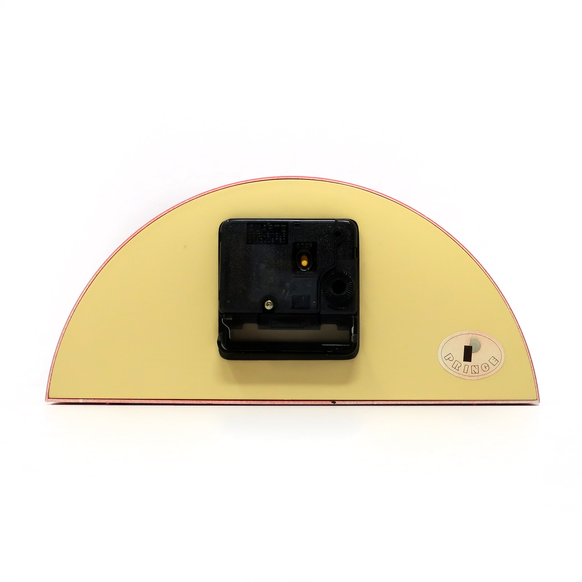1980s Red & White Postmodern Mantle Clock by Prince | Tenon Design