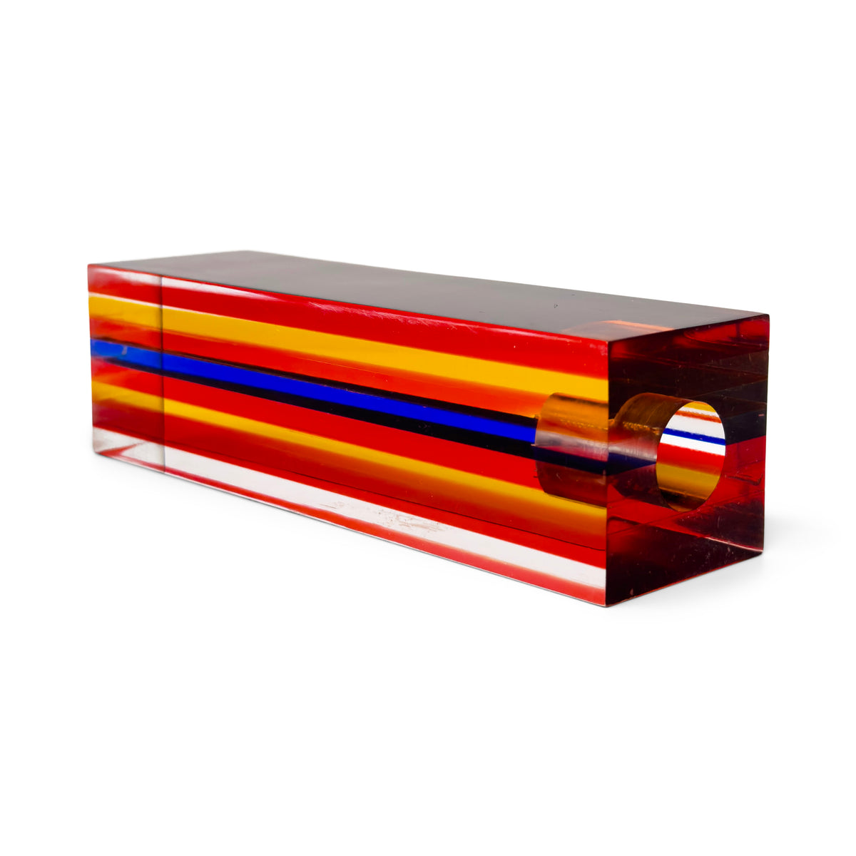 Op Art Laminated Lucite Candle Holder Attr. to Richard Soong | Tenon Design