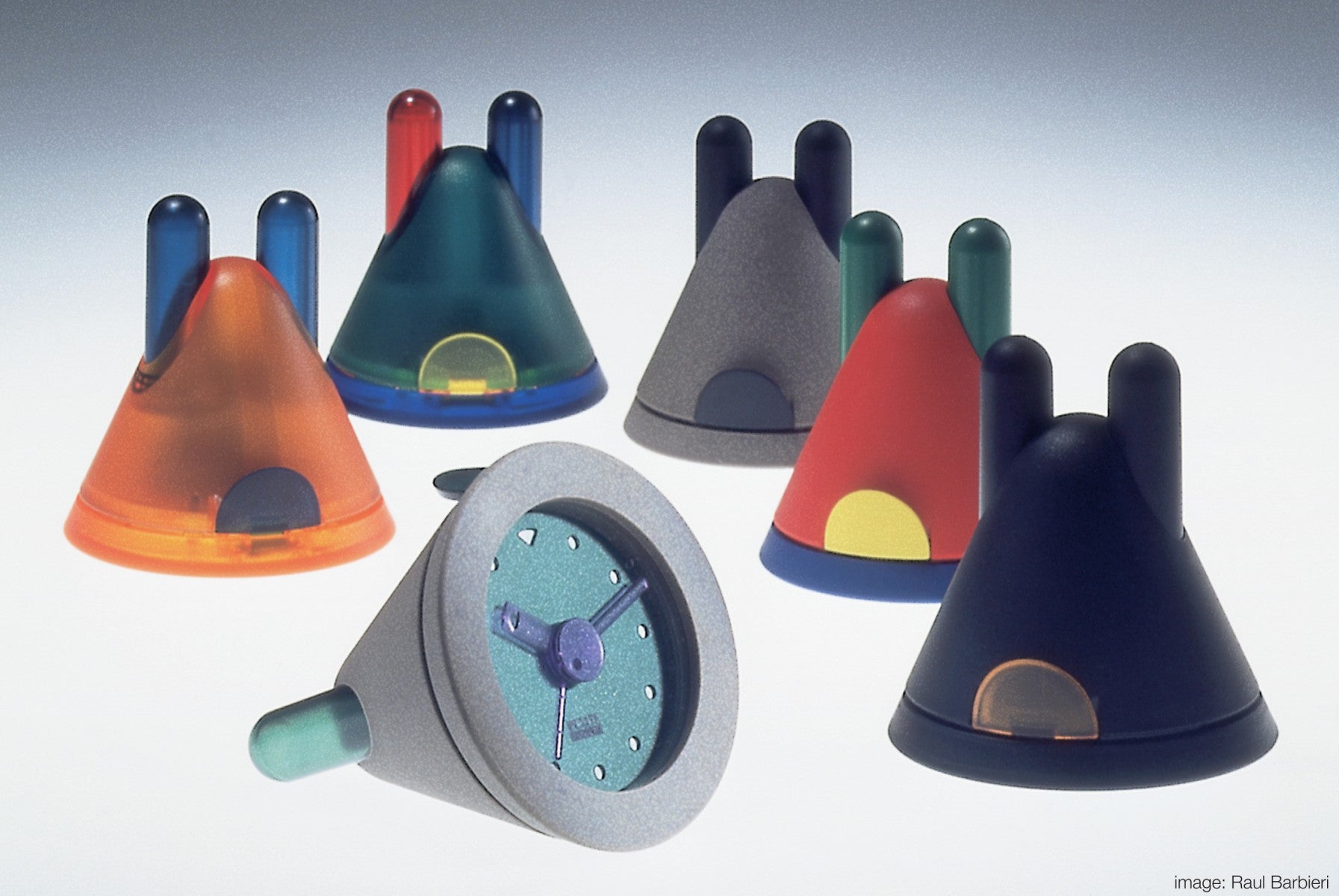 Orange and Blue Vercingetorige Clock by Julian Brown for Rexite | Tenon ...