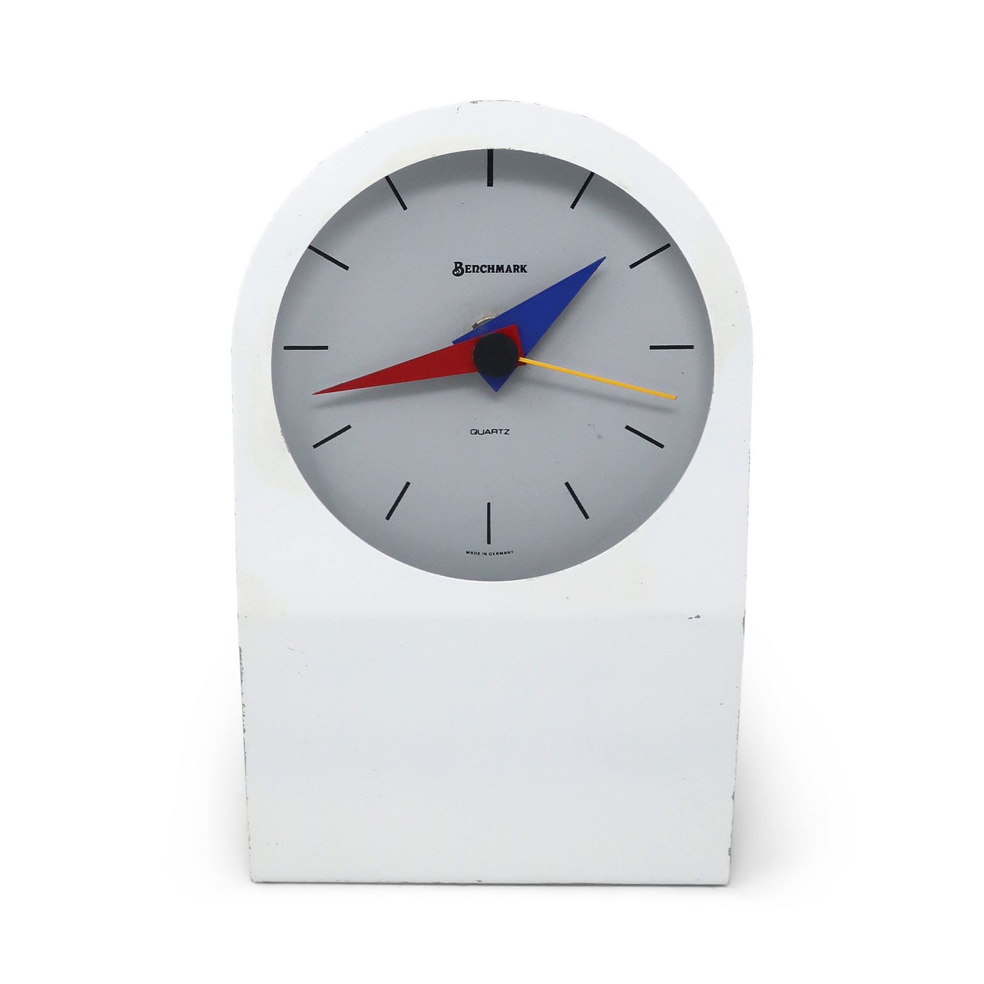 1980s Postmodern Benchmark Quartz Desk Clock | Tenon Design