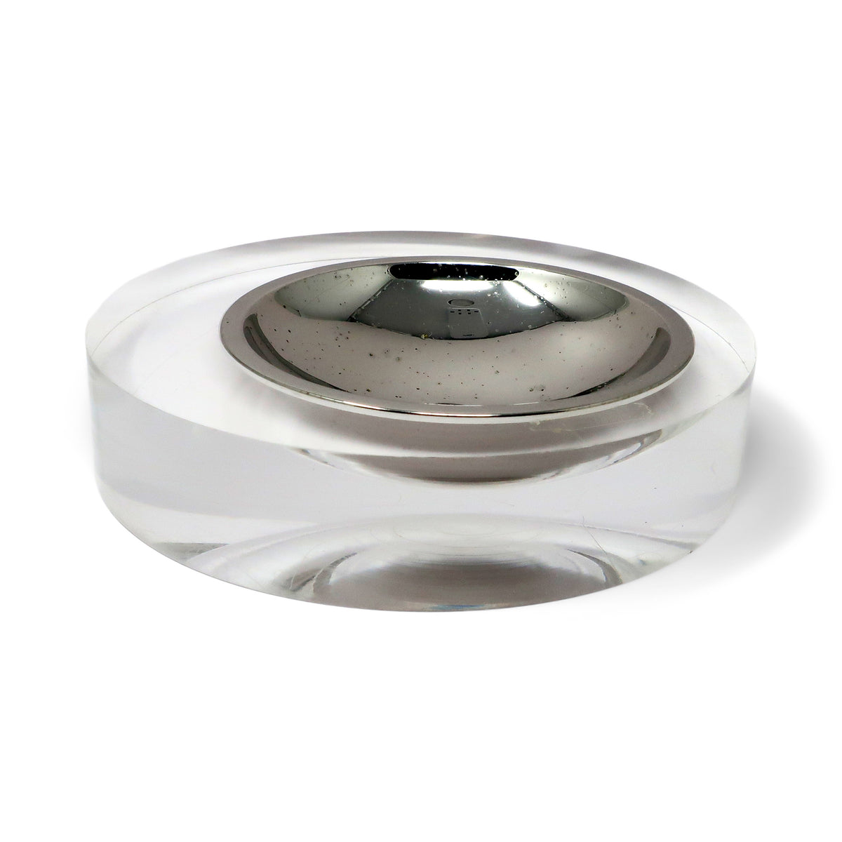 1980s Lucite and Chrome Dish by Felice Antonio Botta | Tenon Design